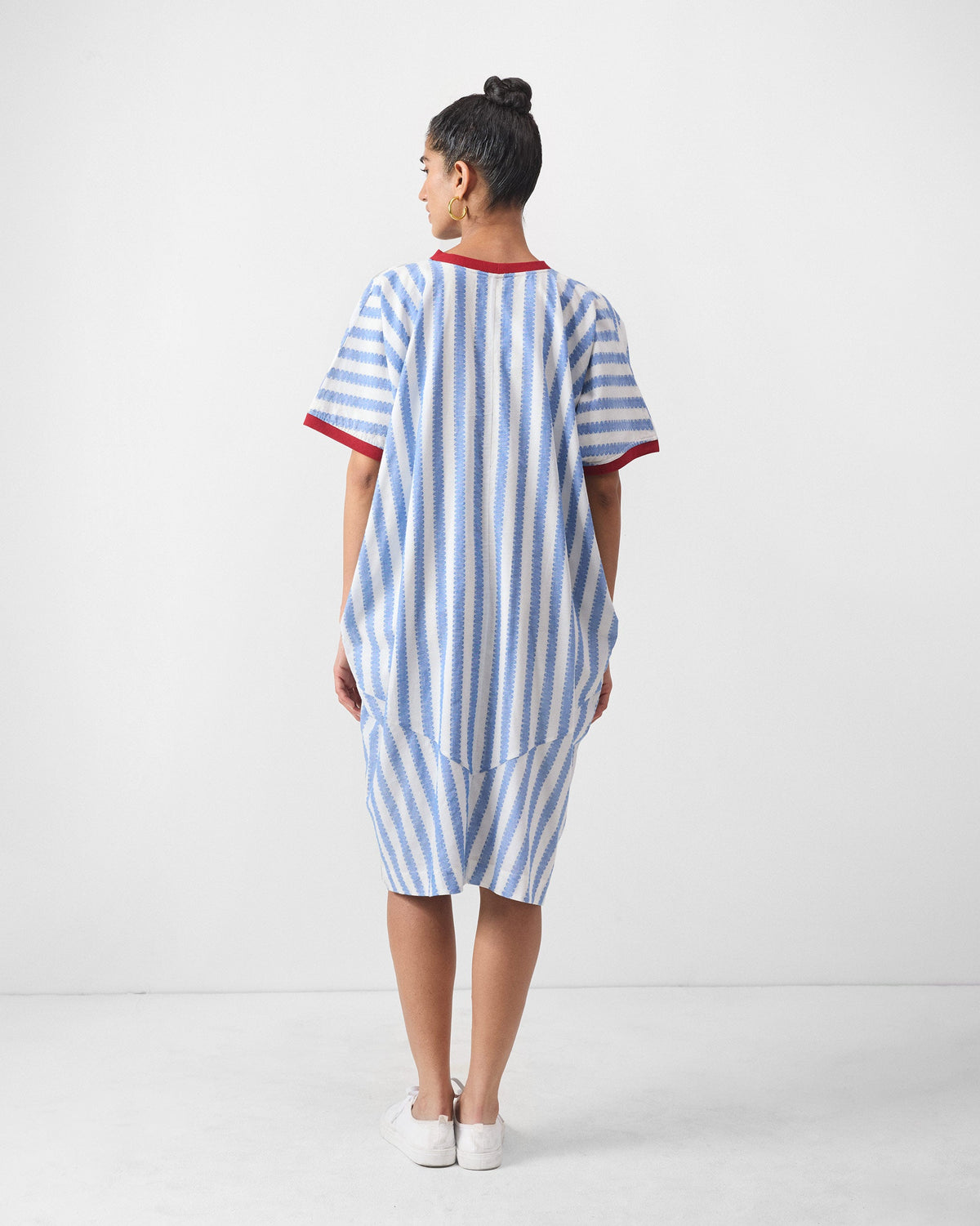 Samurai Dress - Blue & White Stripes – Nicobar Global